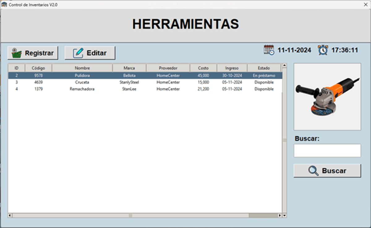 Código fuente Control de Inventarios Versión 2 | Python Tkinter GUI ...