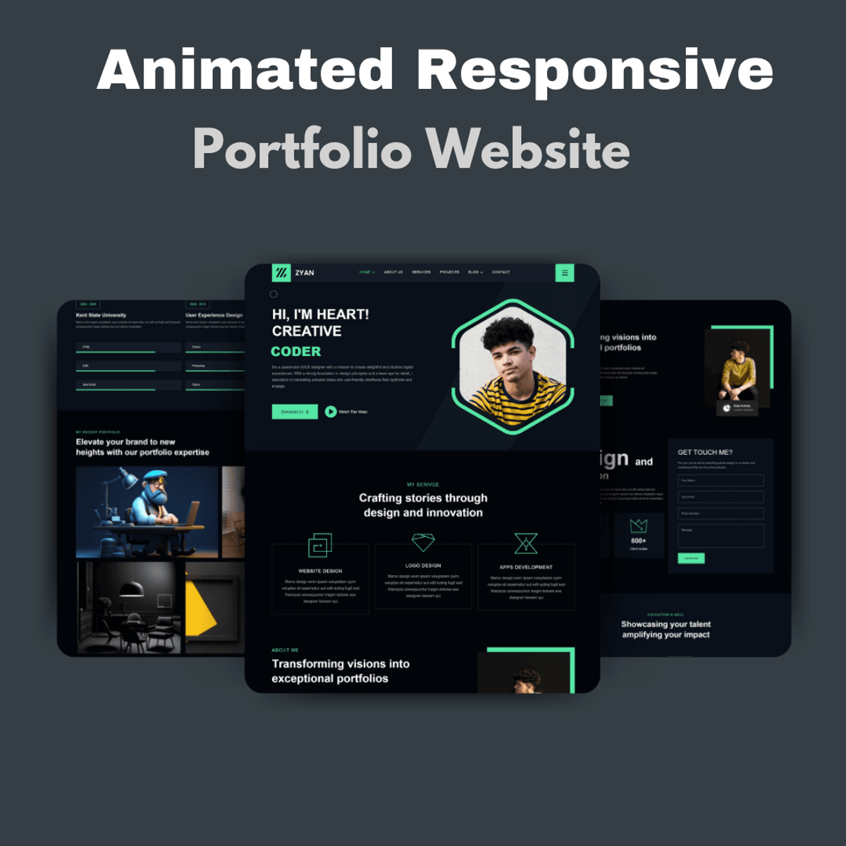 Personal Animated Portfolio Website - Buymeacoffee