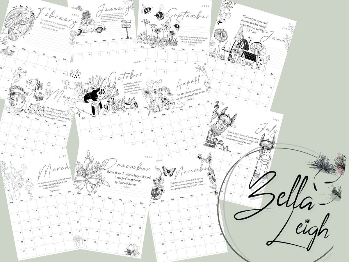 FREE 2025 color me calendar - Buymeacoffee