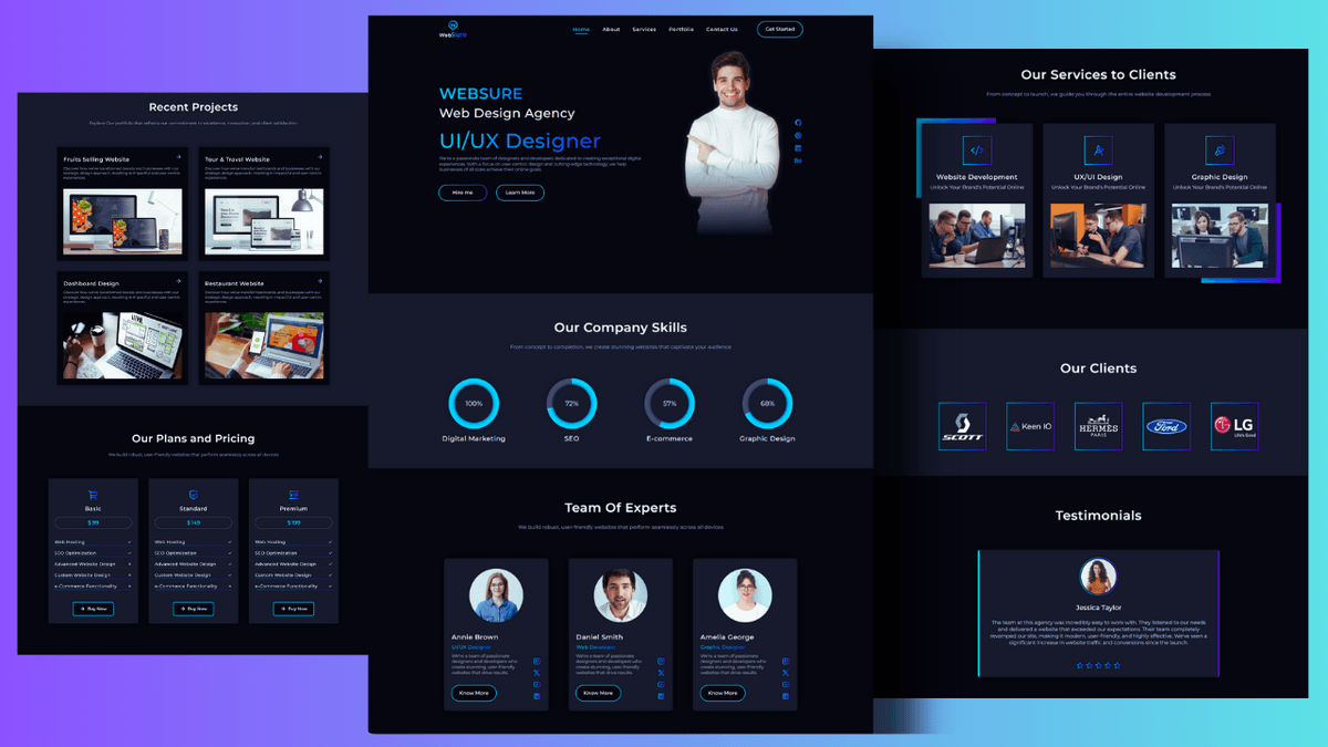Responsive Web Design Agency Portfolio Template using HTML CSS ...