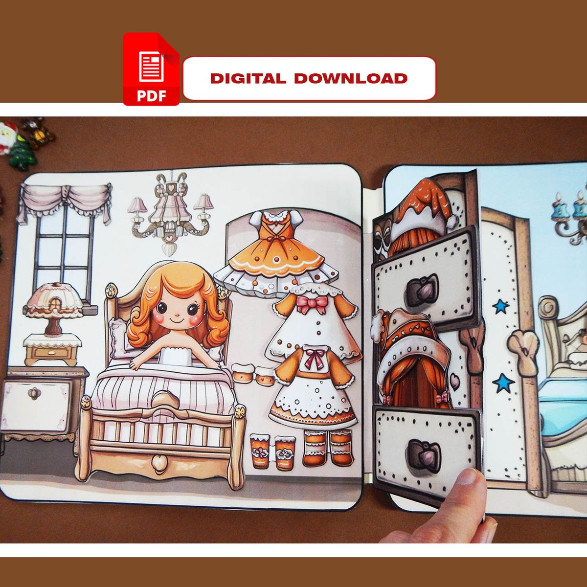 TPaper Gingerbread House. Template DIY Project. Interactive book.aking ...