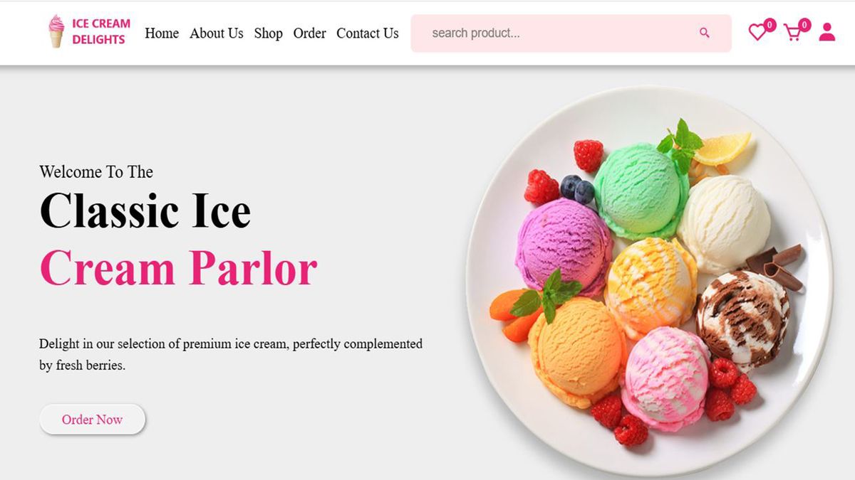 Multipages Ice Cream Shop Website Design Using Html Css Js Php And Mysql With Admin Panel