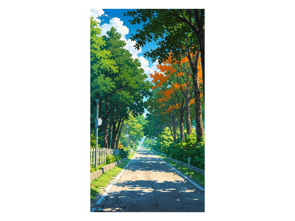 Tranquil Pathway - Anime-Inspired Scenic Phone Wallpaper - Buymeacoffee