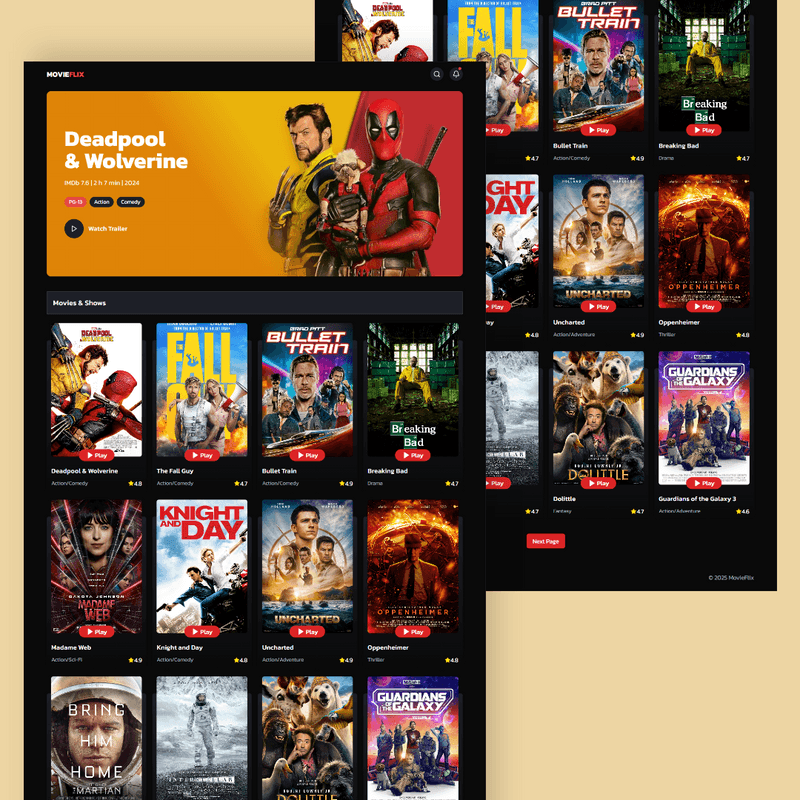 Responsive Movies Website 🎬 - Buymeacoffee