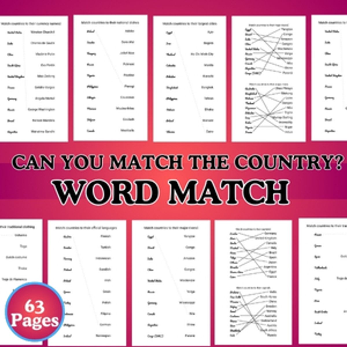 World Geography & Culture Match Games - Buymeacoffee