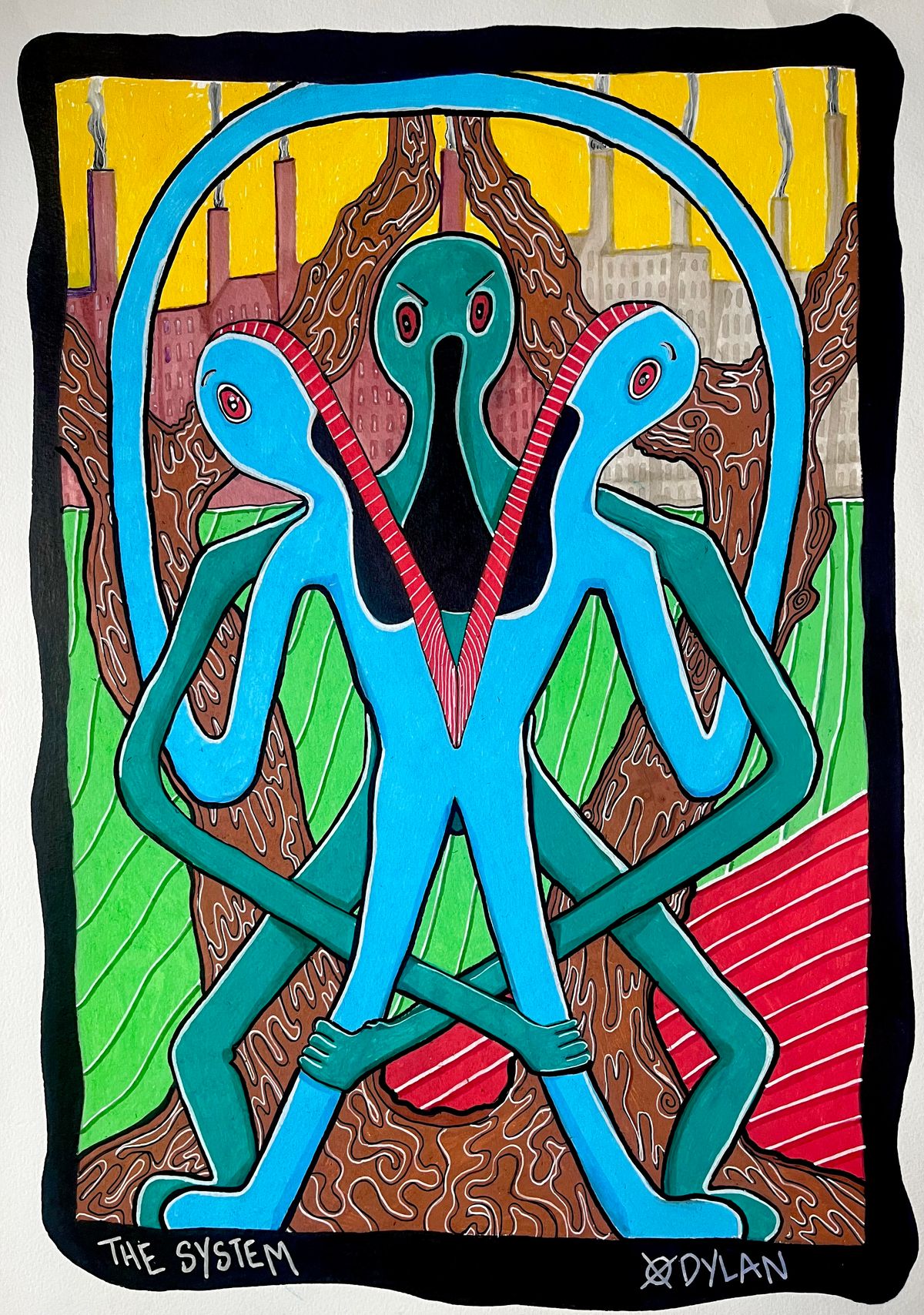 “The System” Acrylic on 350 gsm paper. 59 x 42 cm by Dylan Gill ...