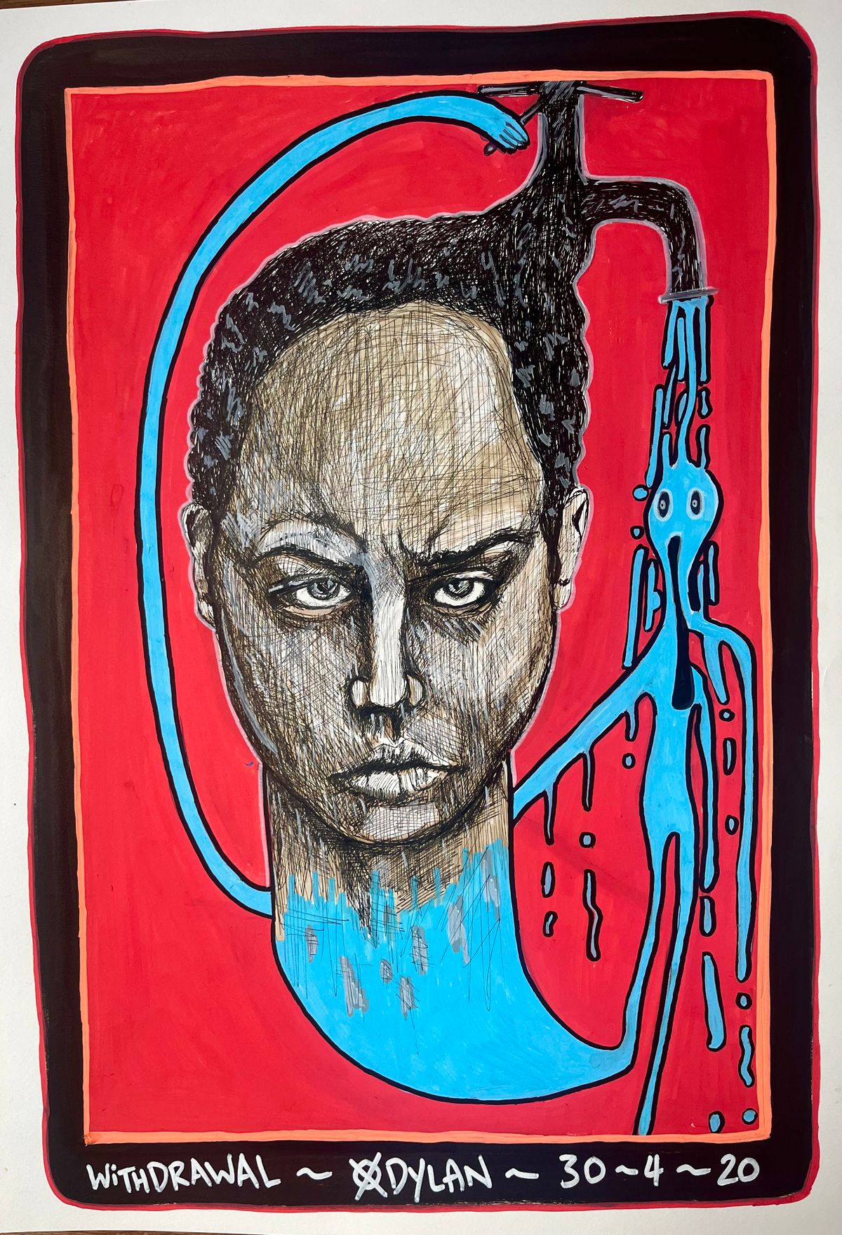  Withdrawal Acrylic On 350 Gsm Paper 59 X 42 Cm By Dylan Gill