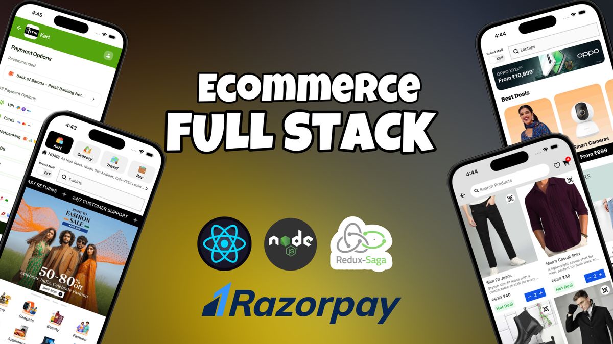 🛒 E-Kart - Full Stack React Native | MERN - Buymeacoffee