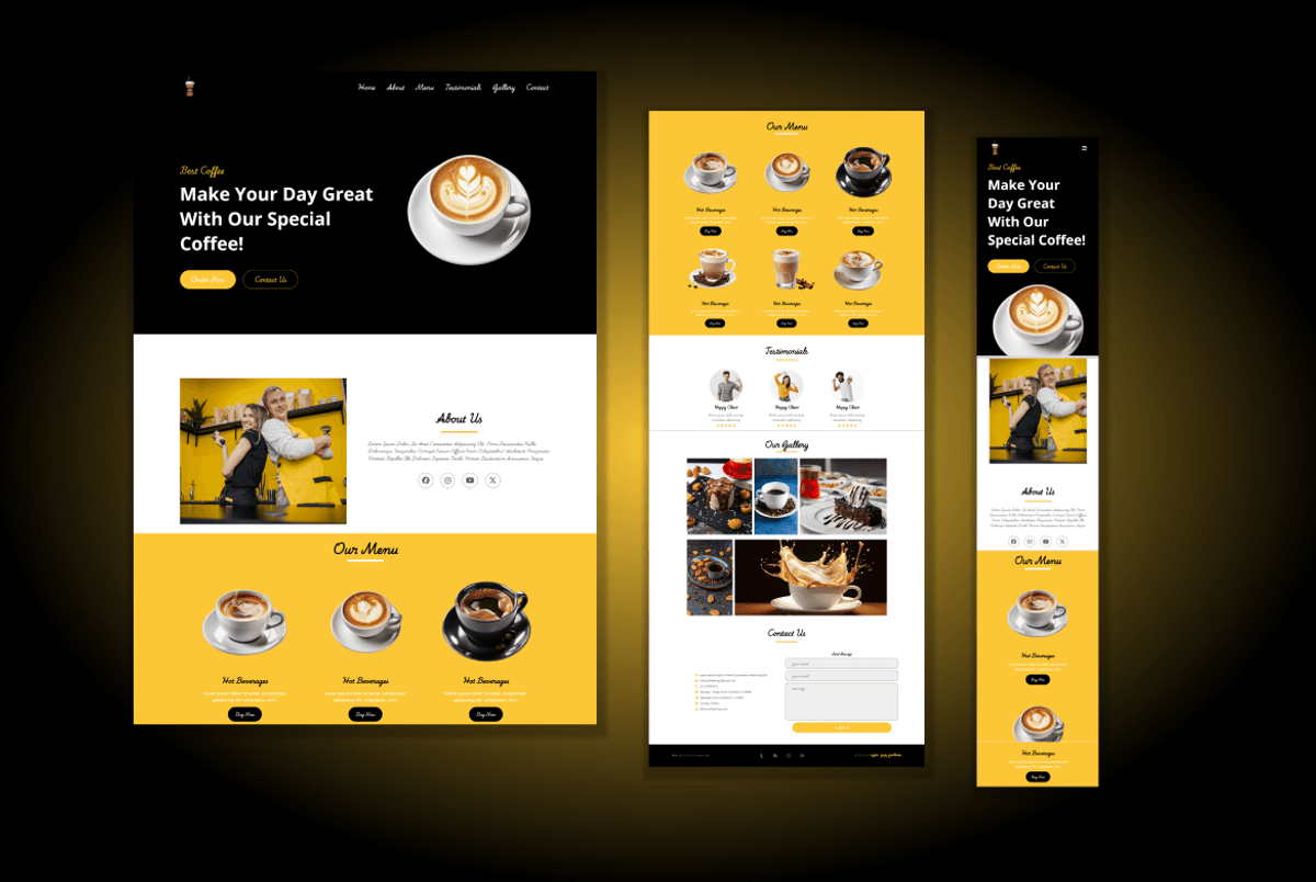 Coffee Shop Website Design | Source Code - Buymeacoffee
