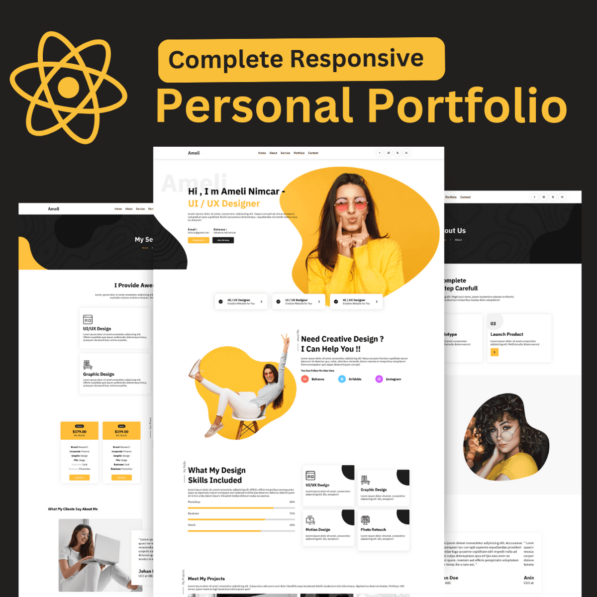 Modern New Looking React Js Portfolio Website | Template | Source Code ... Modern New Looking React Js Portfolio Website | Template | Source Code ...
