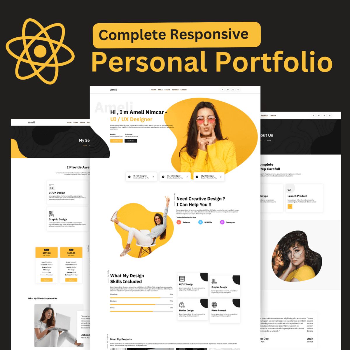Modern New Looking React Js Portfolio Website | Template | Source Code ... Modern New Looking React Js Portfolio Website | Template | Source Code ...