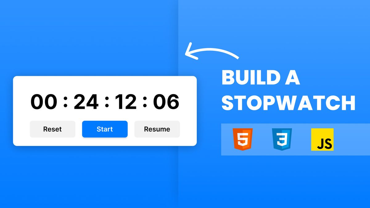 Create a Stopwatch Using HTML CSS & JavaScript - Buymeacoffee