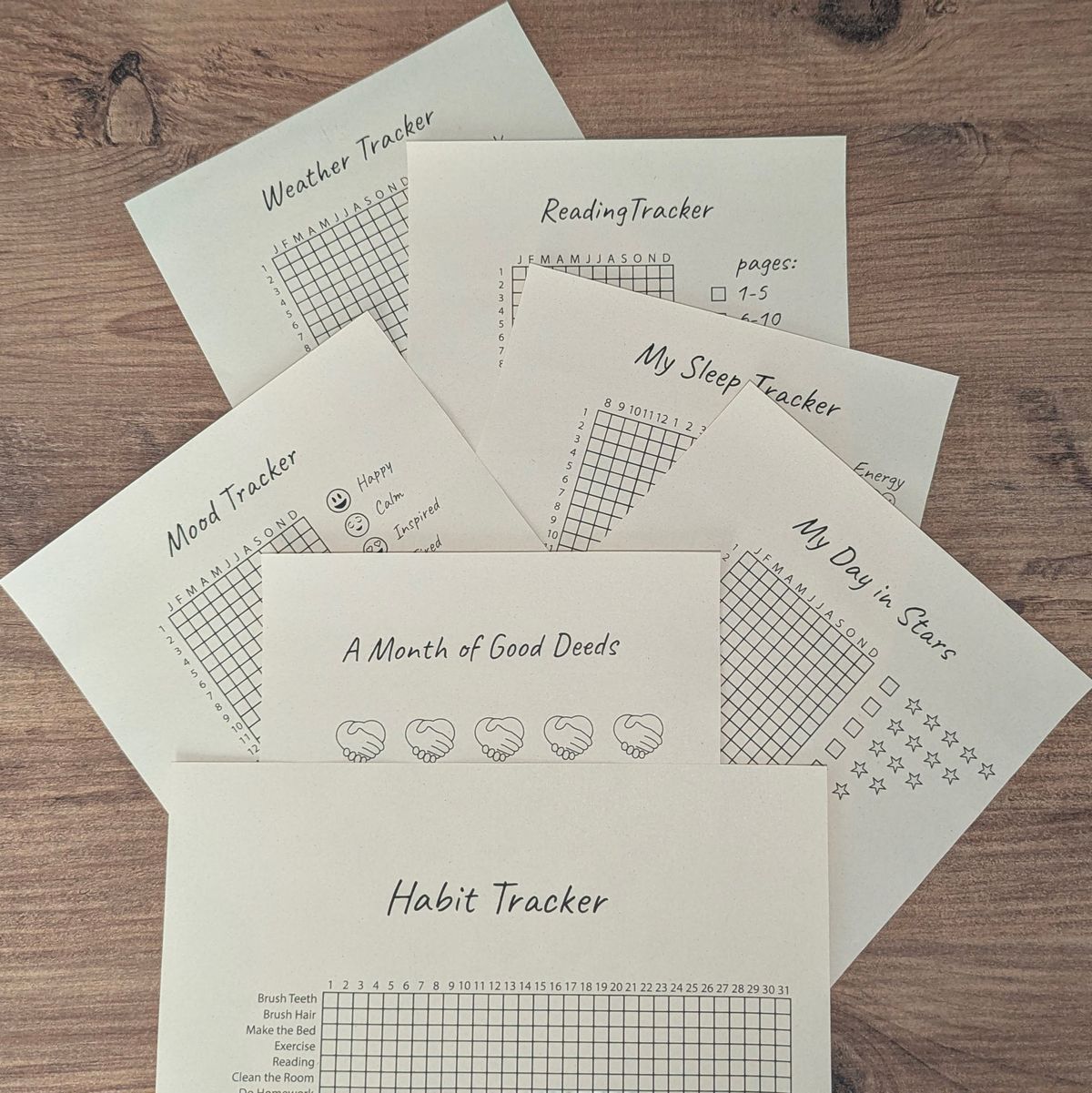 Printable Trackers for Kids (5-8) - Buymeacoffee