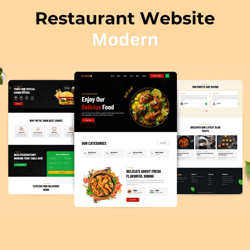 Responsive Restaurant website Template - Buymeacoffee