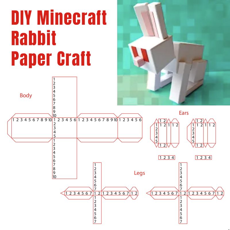 DIY Minecraft Wolf Paper Craft Template - Buymeacoffee