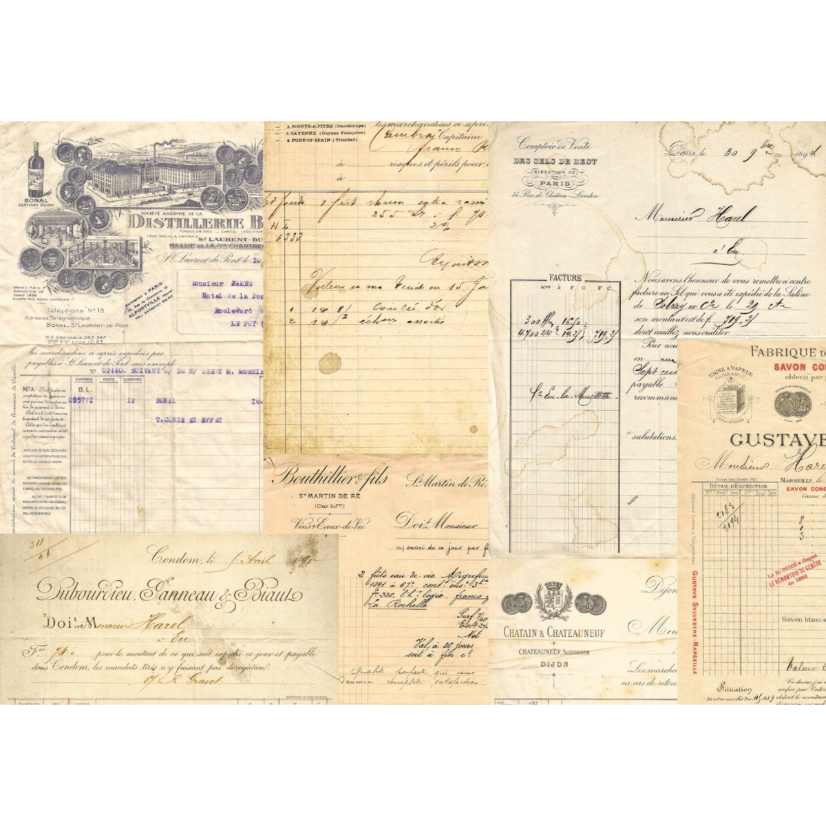 Vintage Receipt Collage A4 - Buymeacoffee