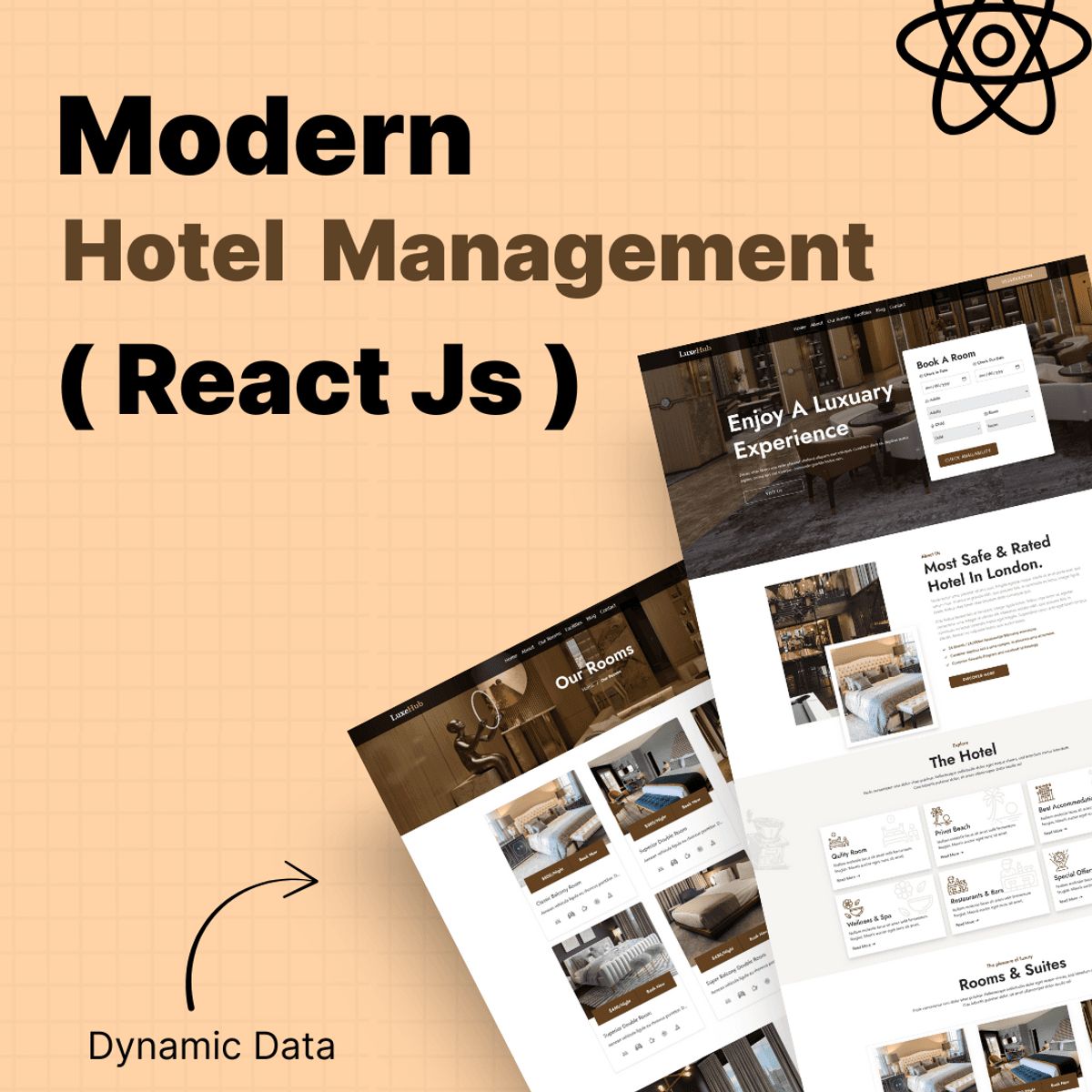 Hotel Management Website Template Built with ReactJS and Bootstrap ...