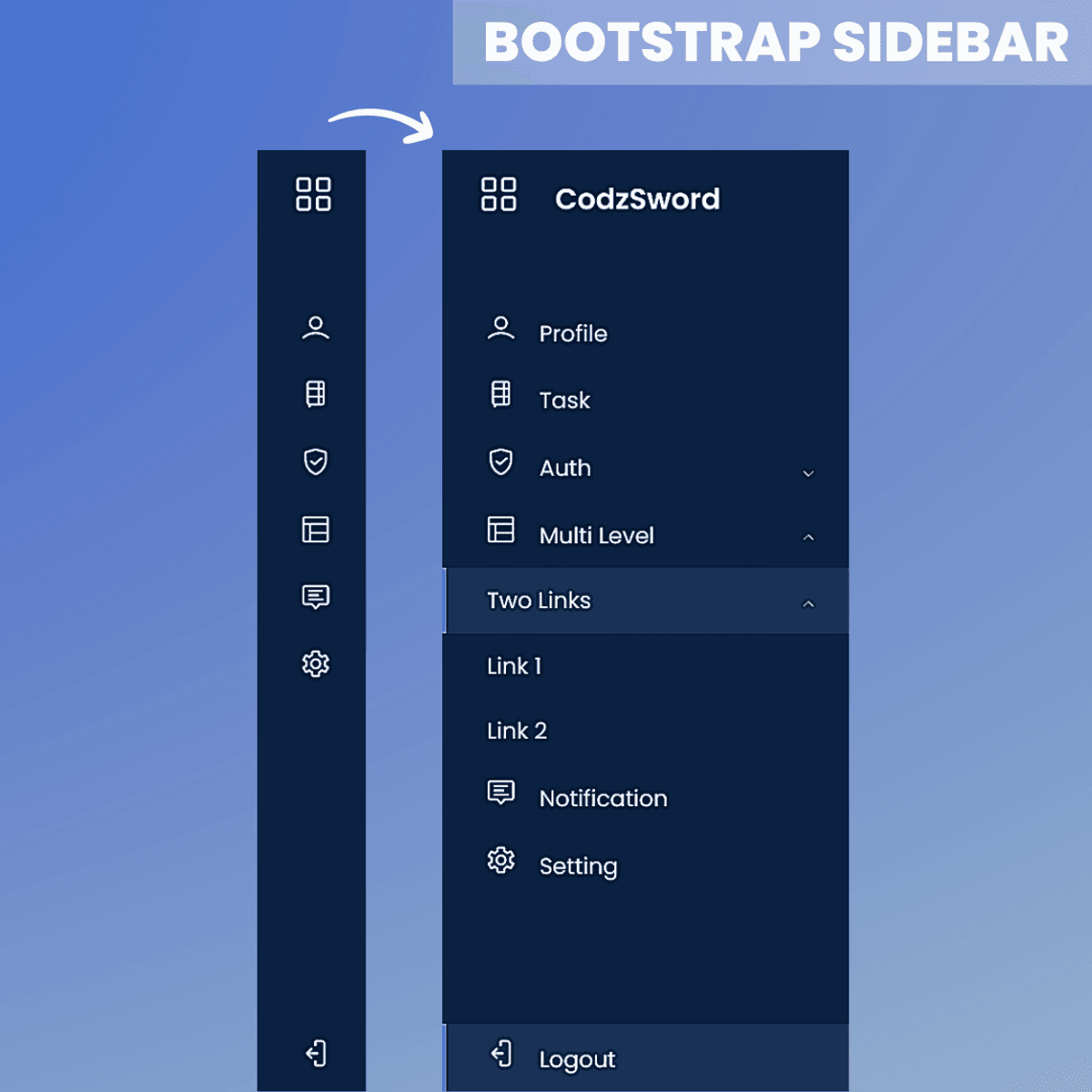 Responsive Sidebar With Bootstrap - Buymeacoffee