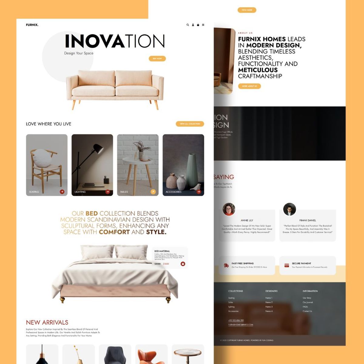 Responsive Furniture Website Using HTML, CSS, JavaScript - Buymeacoffee