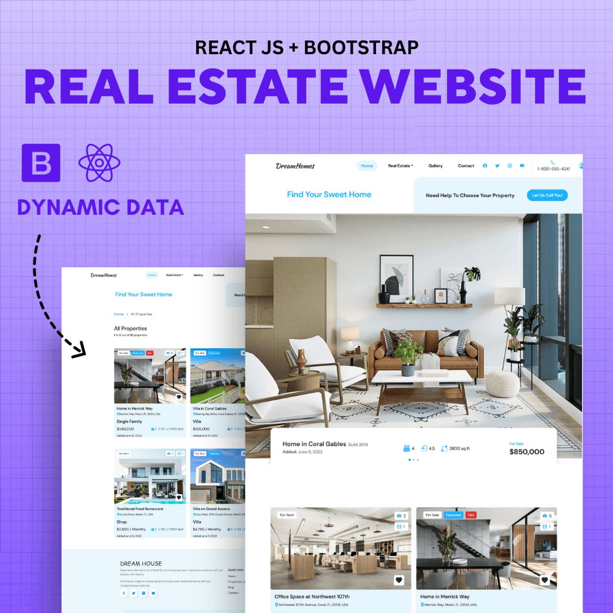 React JS Property Listing Website | Modern Real Estate UI with Bootstrap 5 — K2infocom ...