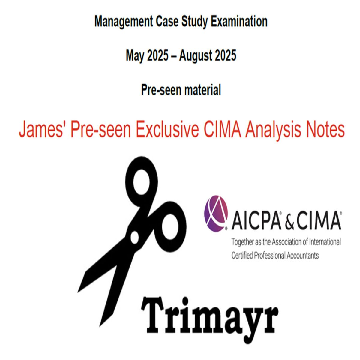 James' Exclusive CIMA MCS (Management Case Study) May 25 - August 25 ...