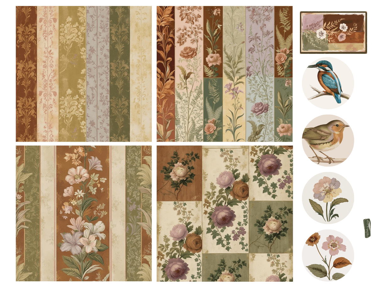 Freebie! Distressed Vintage Tiles and Fussy Cuts! - Buymeacoffee