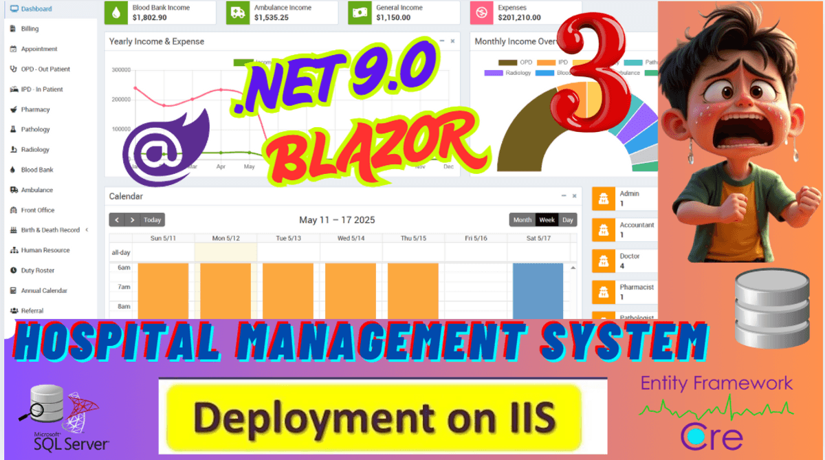 Complete Hospital Management System With BLAZOR EFCore,MS SQL, AUTO - Buymeacoffee