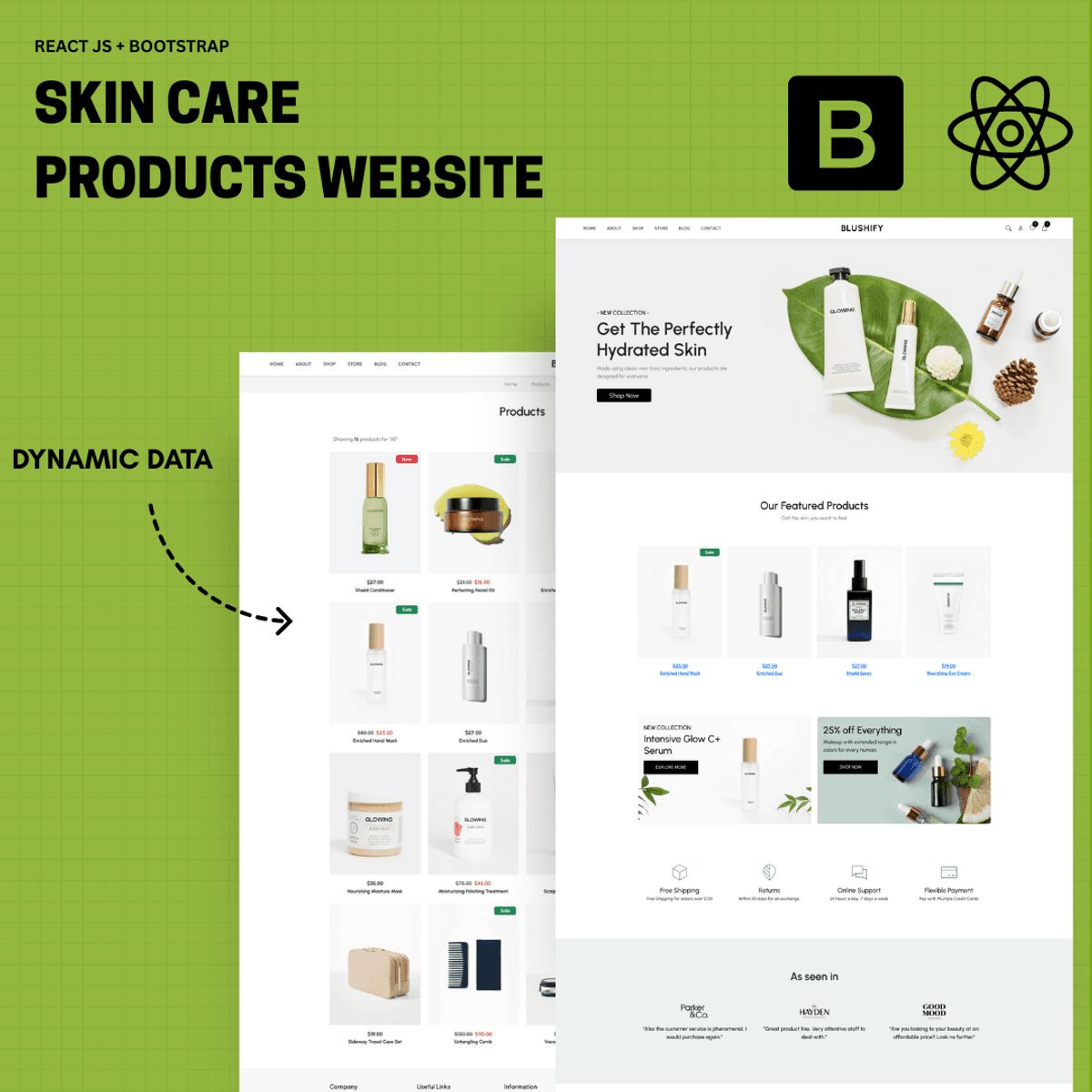 React JS eCommerce Website for Skin Care Products | Full Project ...