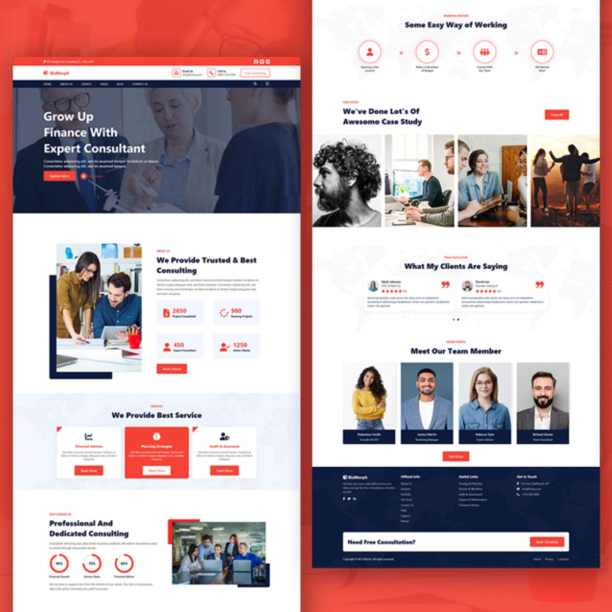 Create A Responsive Business Consultancy website Using Pure HTML & CSS ...