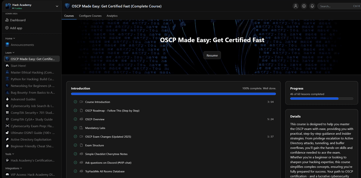 Hack Academy's Complete Bundle: OSCP Notes + Lifetime Course - Buymeacoffee