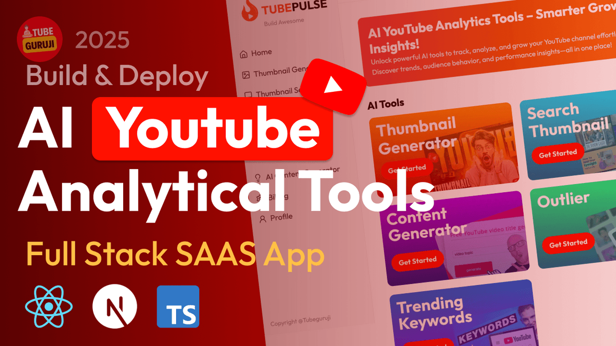Build & Deploy AI SaaS App with Next.js, React | YouTube Analytics Tool ...