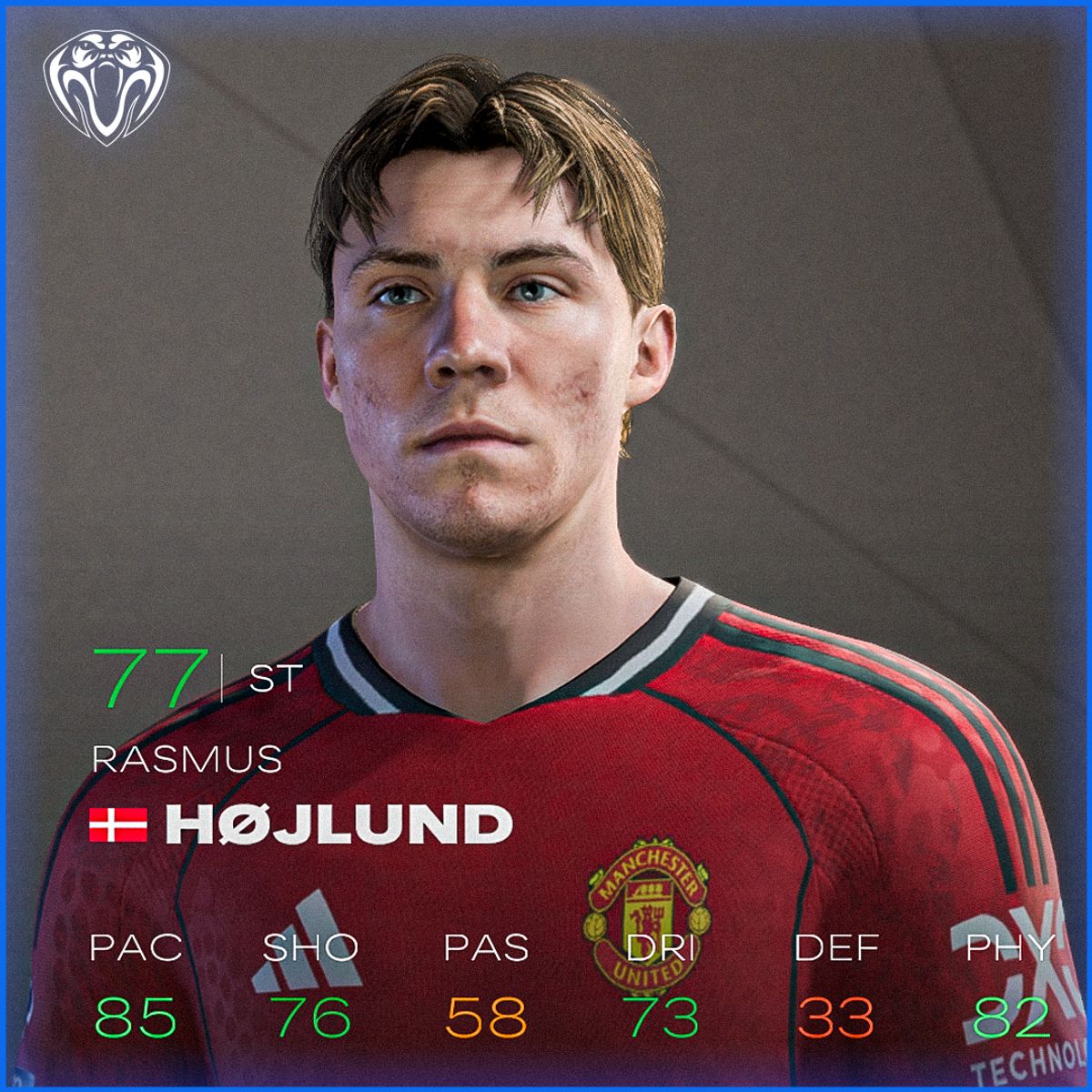 Rasmus Højlund Face For FC25 - Buymeacoffee