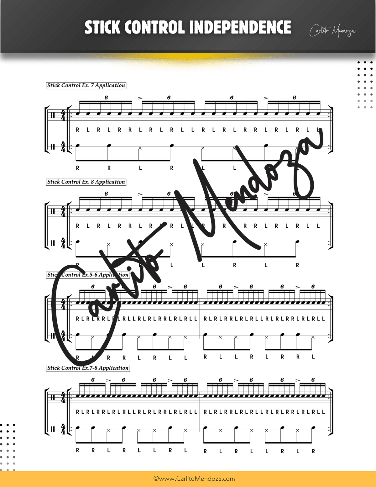 Stick Control Independence Exercises - Buymeacoffee