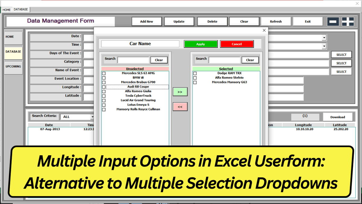 Multiple Input Options in Excel Userform: An Alternative to Multiple ...