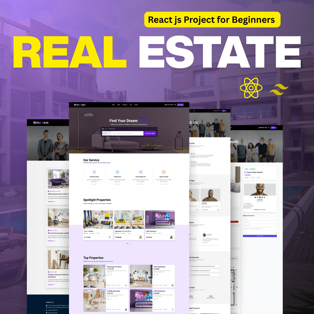 React JS Multi-Page Real Estate Website Template (Fully Functional ...