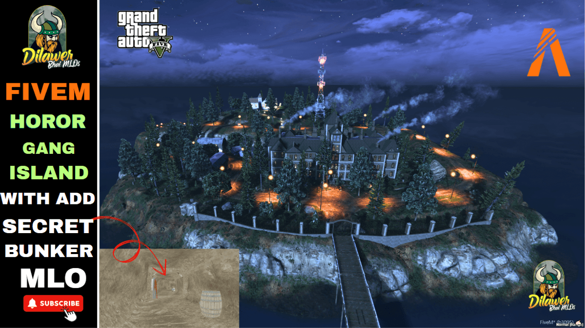 Fivem Horor Gang Island with add secret bunker Fivem Gang Villa gta 5 ...