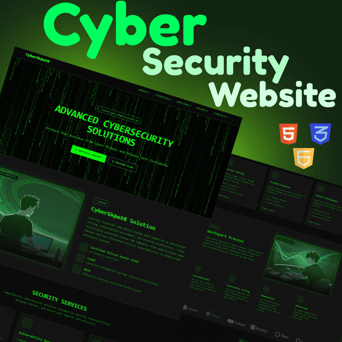 Cyber Security Website Template Using HTML CSS & JavaScript ( 10+ Pages ...