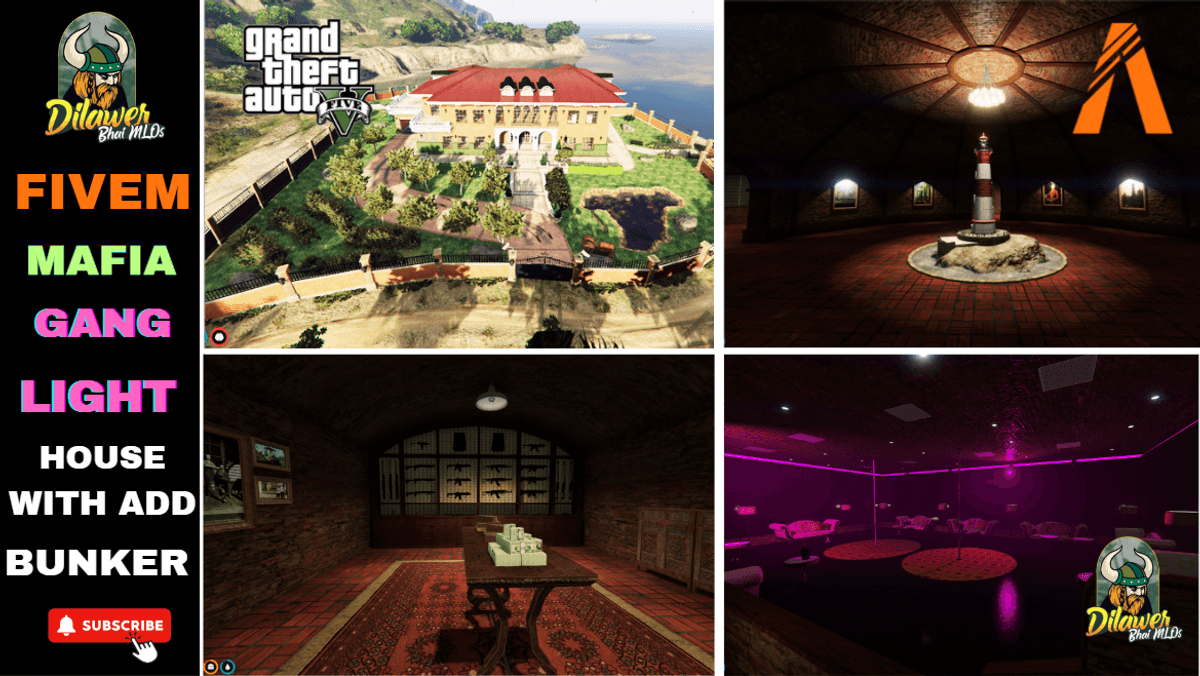 Fivem Mafia Gang Light House Mlo with add bunker Fivem gang villa gang ...