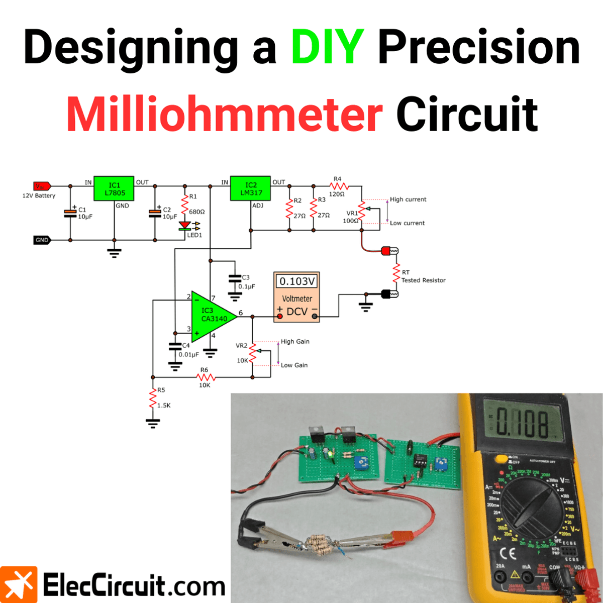 Designing a DIY Precision Milliohmmeter Circuit using TDA3140