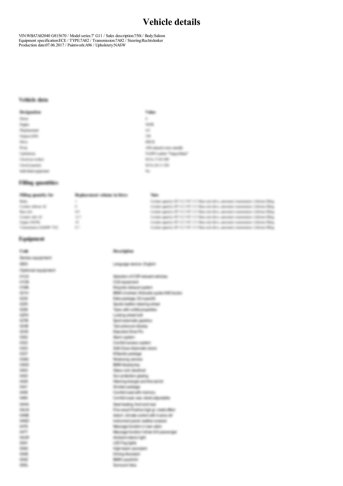 Build Sheet VIN WBA7A82040G815670 - Buymeacoffee
