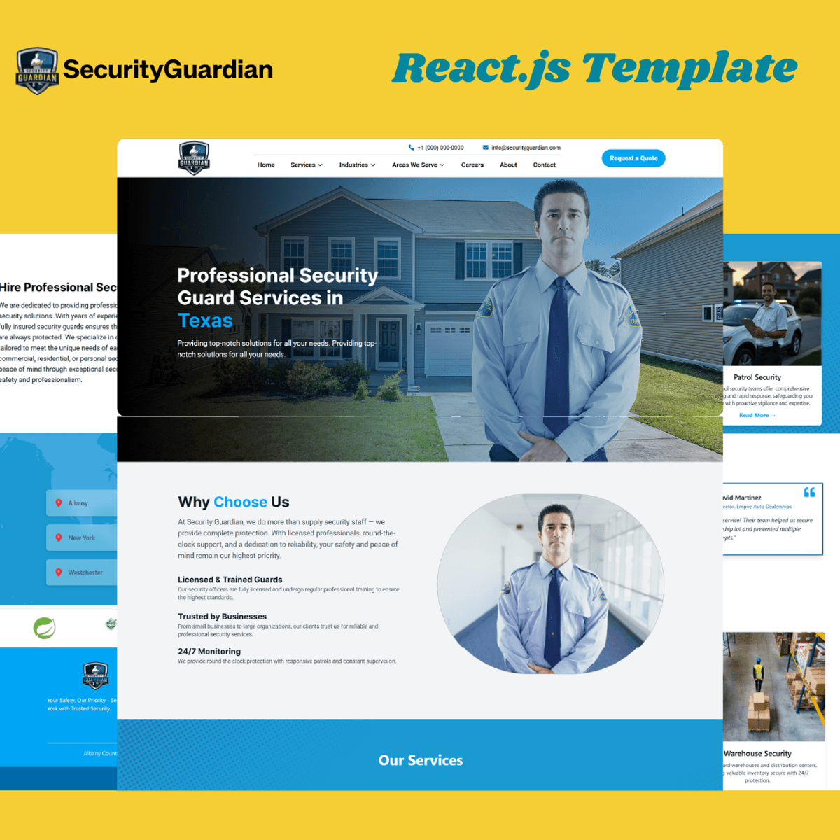 Reactjs Template | Security Guard Services Website Template - Buymeacoffee