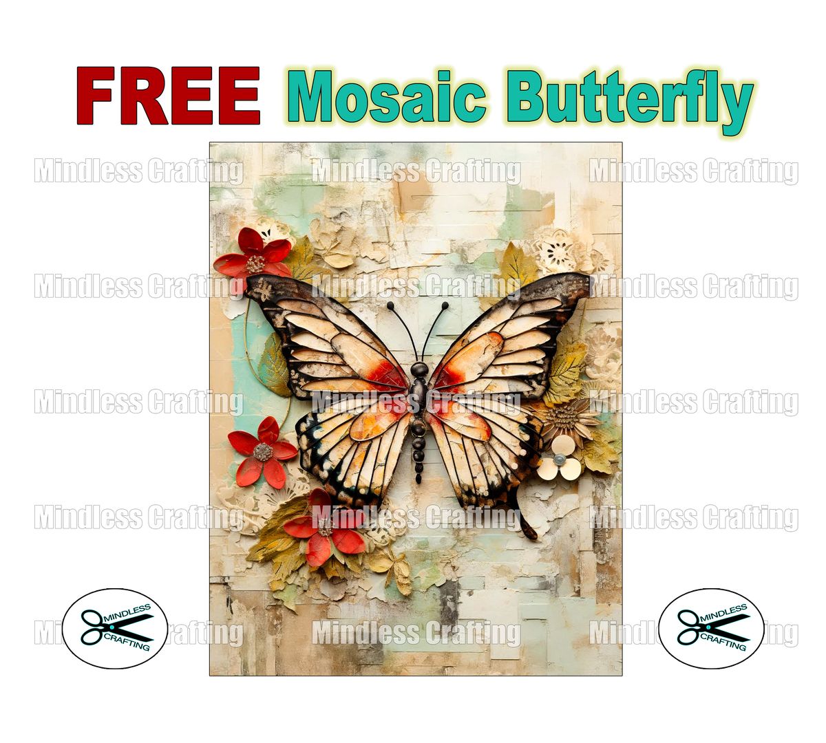 Mosaic Butterfly Freebie - Buymeacoffee