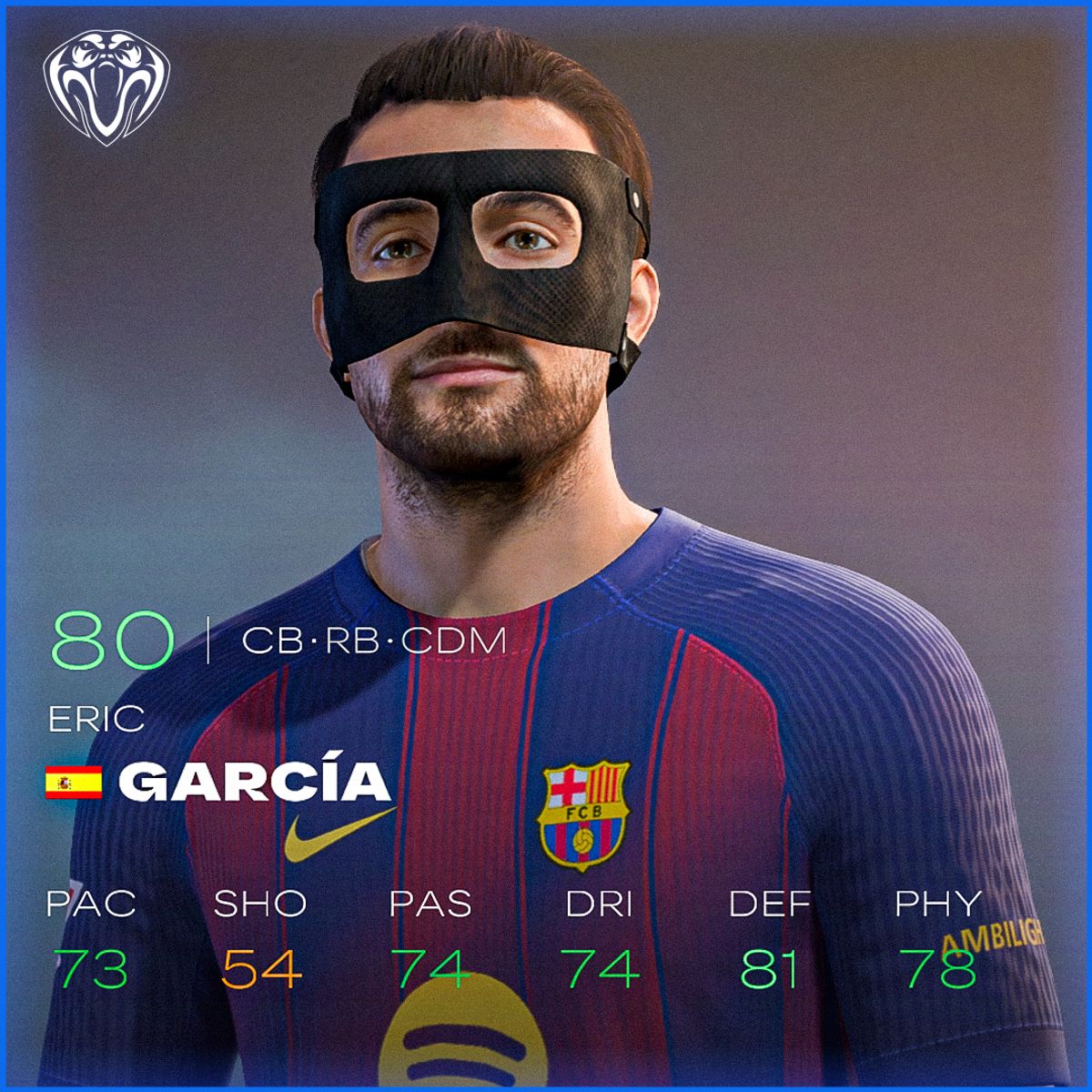 Eric García With Mask Face For FC26 - Buymeacoffee