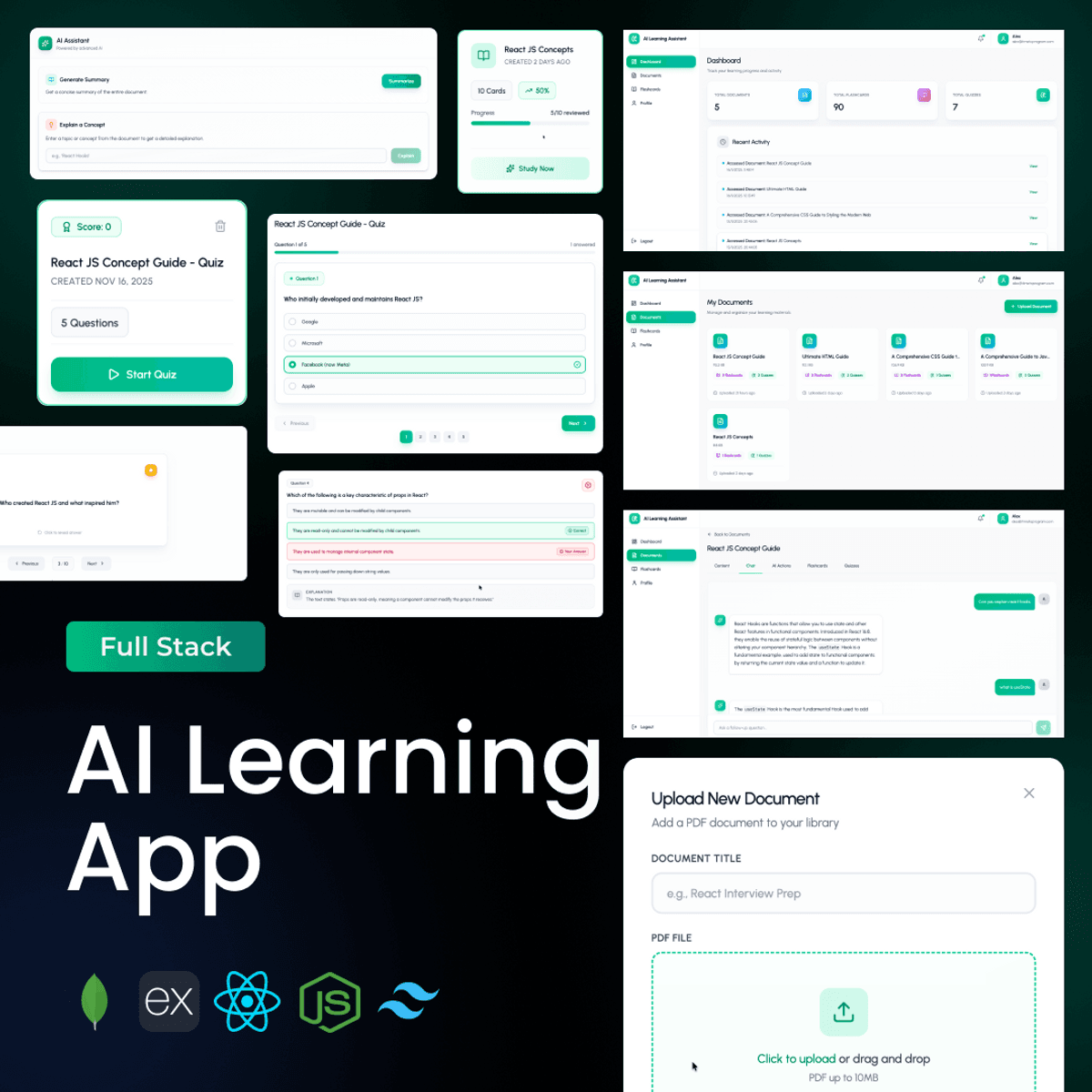 Build a Full-Stack AI-Powered Learning Assistant App | MERN, React ...