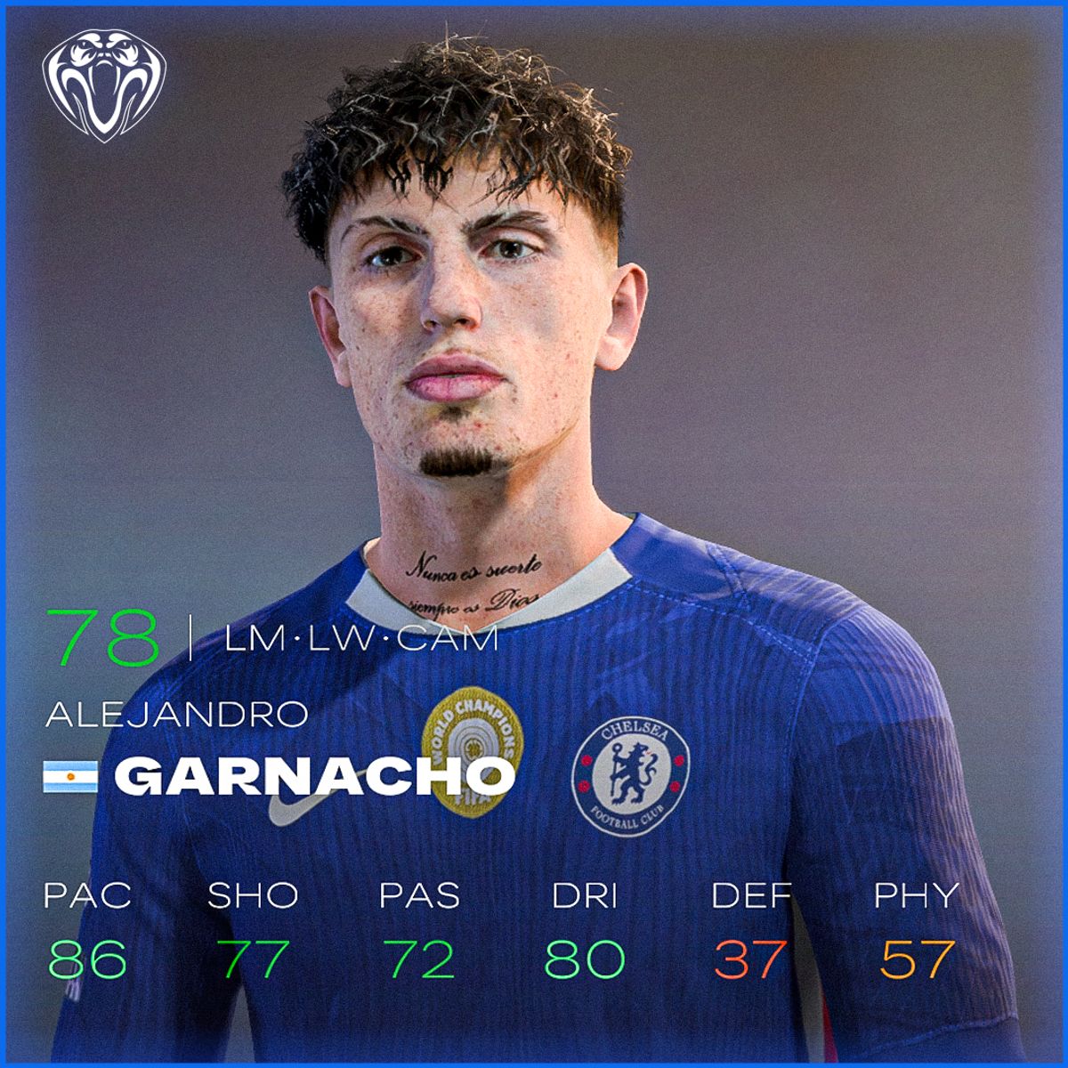 Alejandro Garnacho Face + Tattoos For FC26 - Buymeacoffee