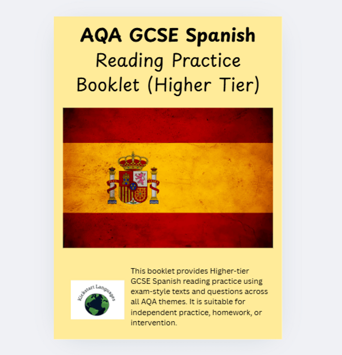 AQA GCSE Spanish - Reading Practice Booklet - Buymeacoffee
